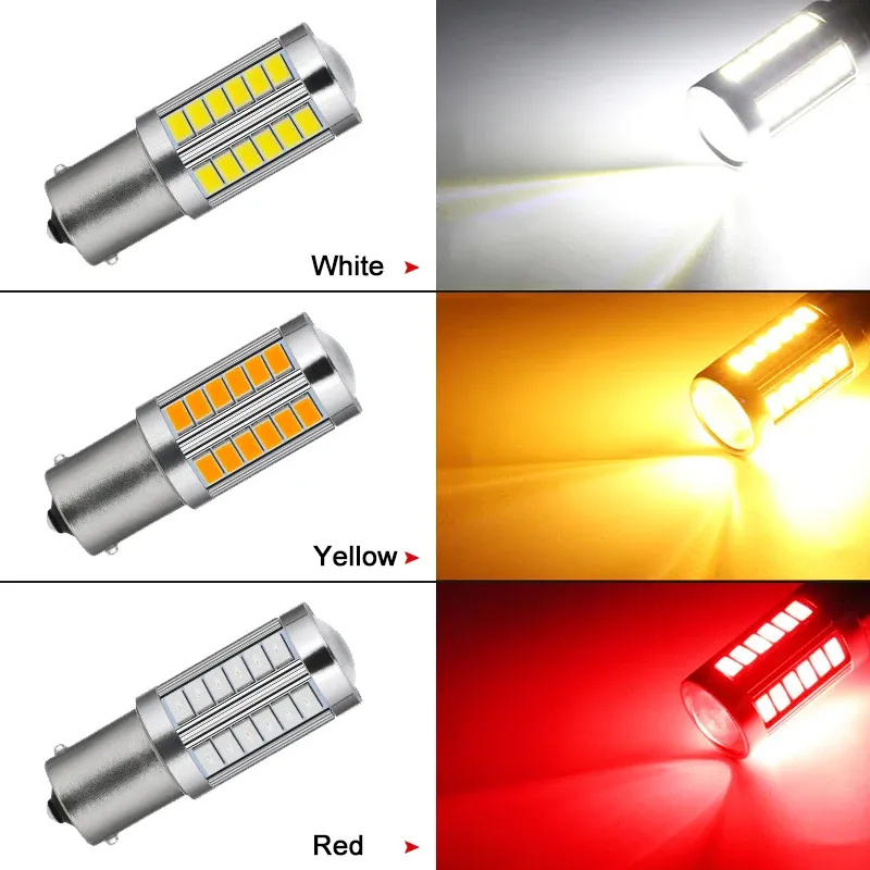 2/4/Car LED Bulb P21W 1156 BA15S P21/5W BAY15D 1157 12V 7000K White ...