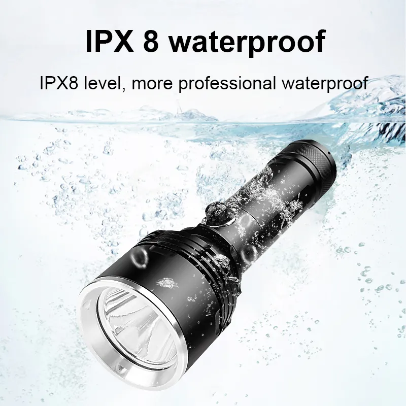 DHgate.com:XHP120 Scuba Diving Flashlight, 6000 Glare High Power LED ...