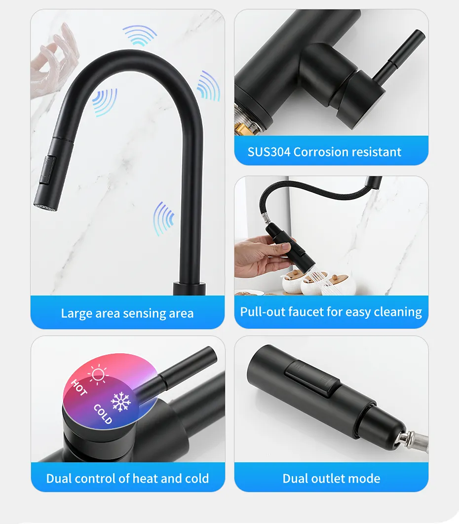Touch Sensor Kitchen Faucet with Rotating Spout for Sink Mixer KH-1015 ...