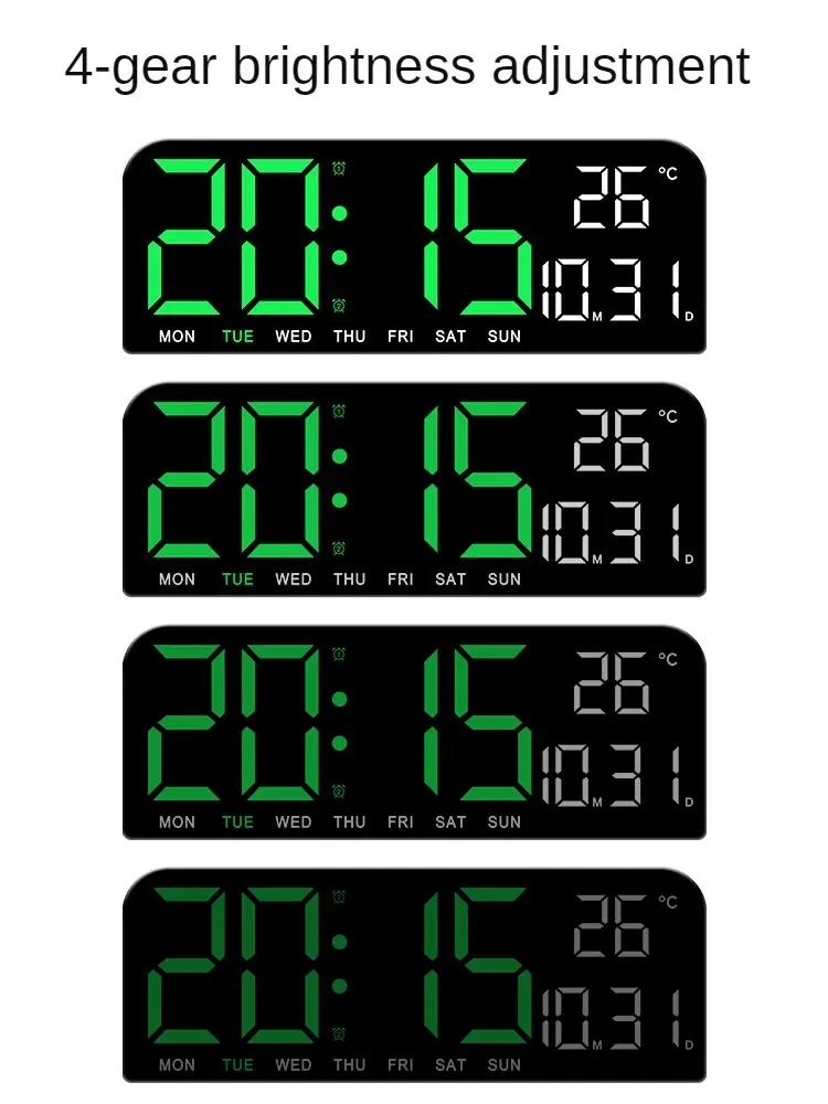 Large Digital Display Clock Electronic Wall Clock With Temperature ...