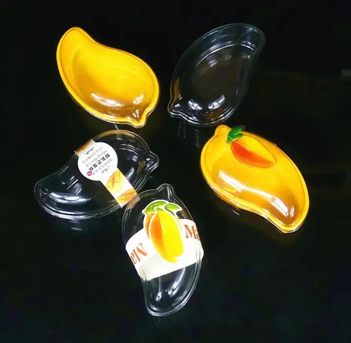 Disposable Dessert Cups With Lids, Creative Mango Shape Plastic Cup For ...