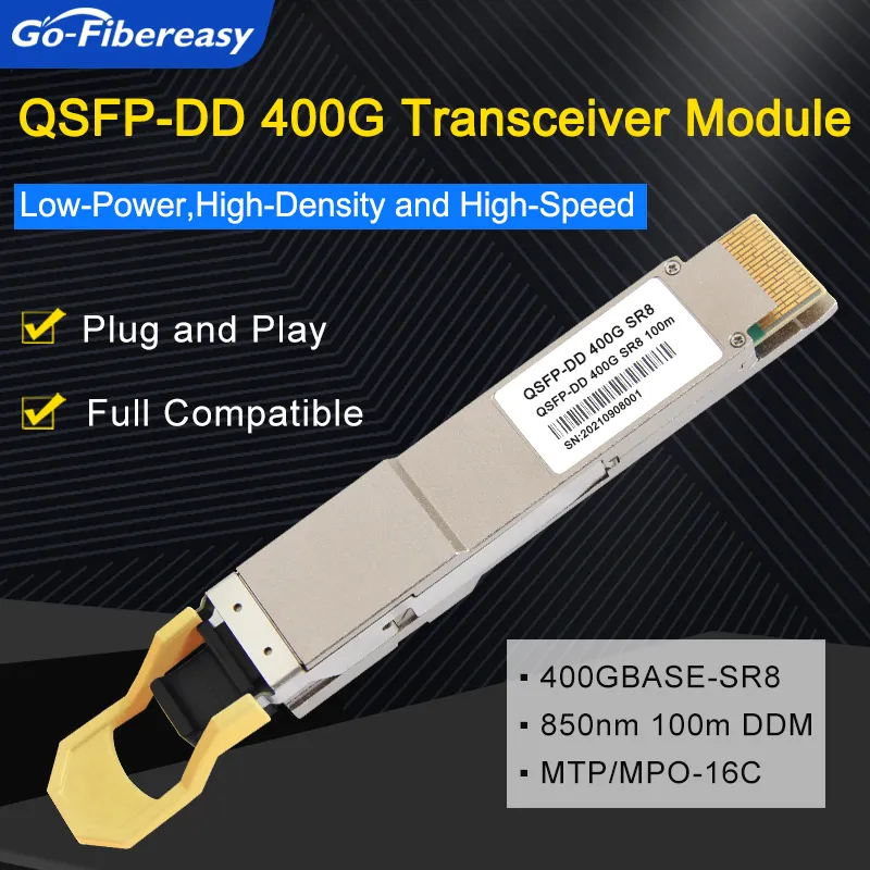 QSFP-DD 400G-SR8 Transceiver Module 400GBASE-SR8 850nm 100m MTP/MPO-16 ...