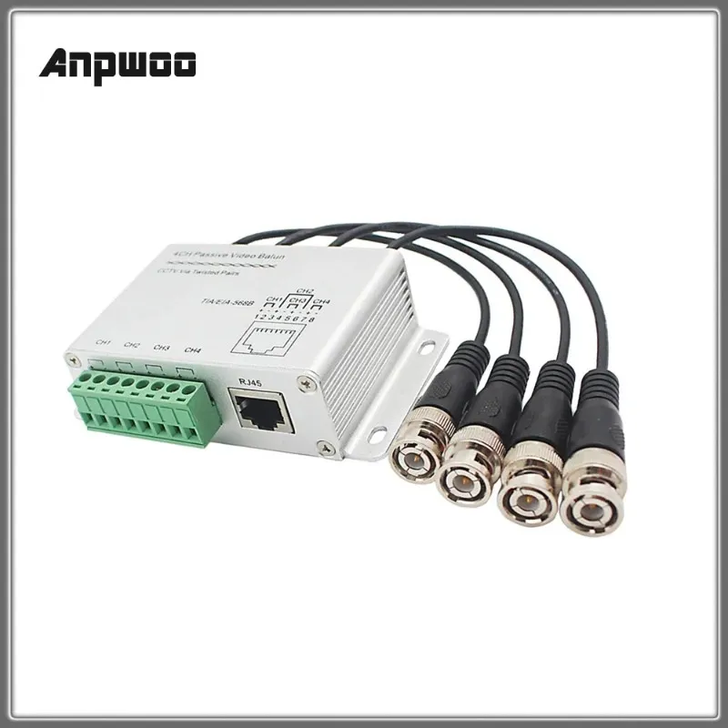 CCTV 4 Channel Passive Transmitter Video Balun BNC Male to UTP RJ45 ...