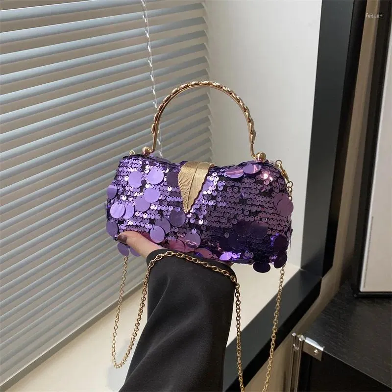 purple sequin bag