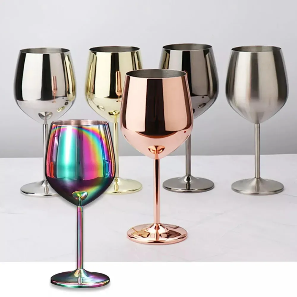 500ML Single-Layer Goblet Cocktail Glass: Copper-Plated Stainless Steel ...