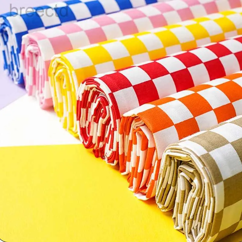 Pure Cotton Twill Plaid Black White Chess Board Fabric for DIY Handmade ...