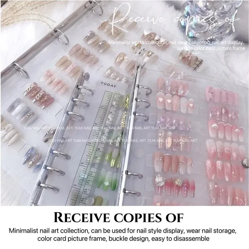 2024 Large Nail Art Collection Display Album with Photo Slots, Simple ...