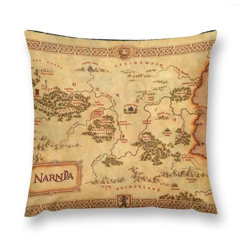 Narnia Pillow Covers 18x18 Map Decorative Throw Cover For Sofa Decor ...