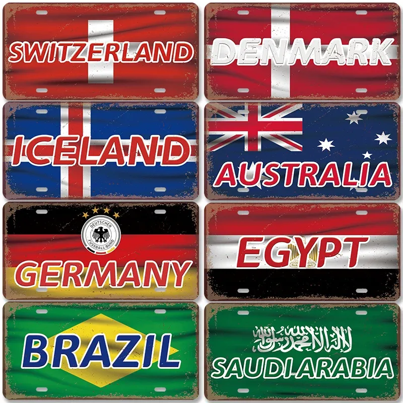Country Car License metal steel plate - Retro Wall Decor for Garage ...