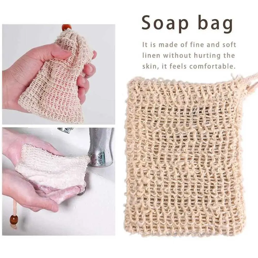 Ramie Shower Sponge Bag: Natural Frosted Foam Mesh Pouch for Luxurious ...