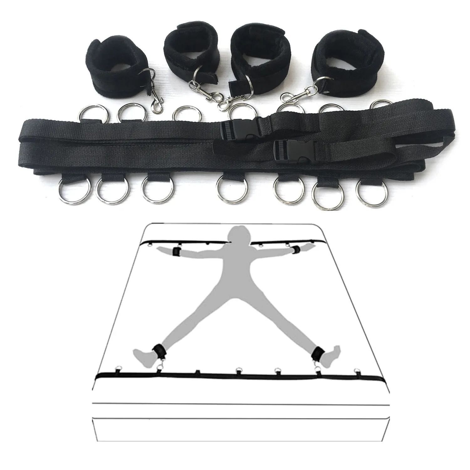 Camada De Restricción Restrictiva Kit BDSM Adecuado Para Pareja Pulseras De Tobillo Con Correa ...