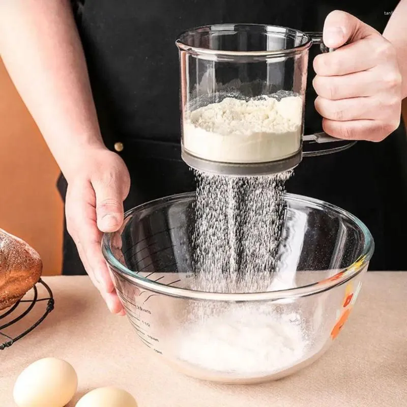 Handheld Flour Sieve With PP Semi Automatic Cup And 40 Mesh Powder ...