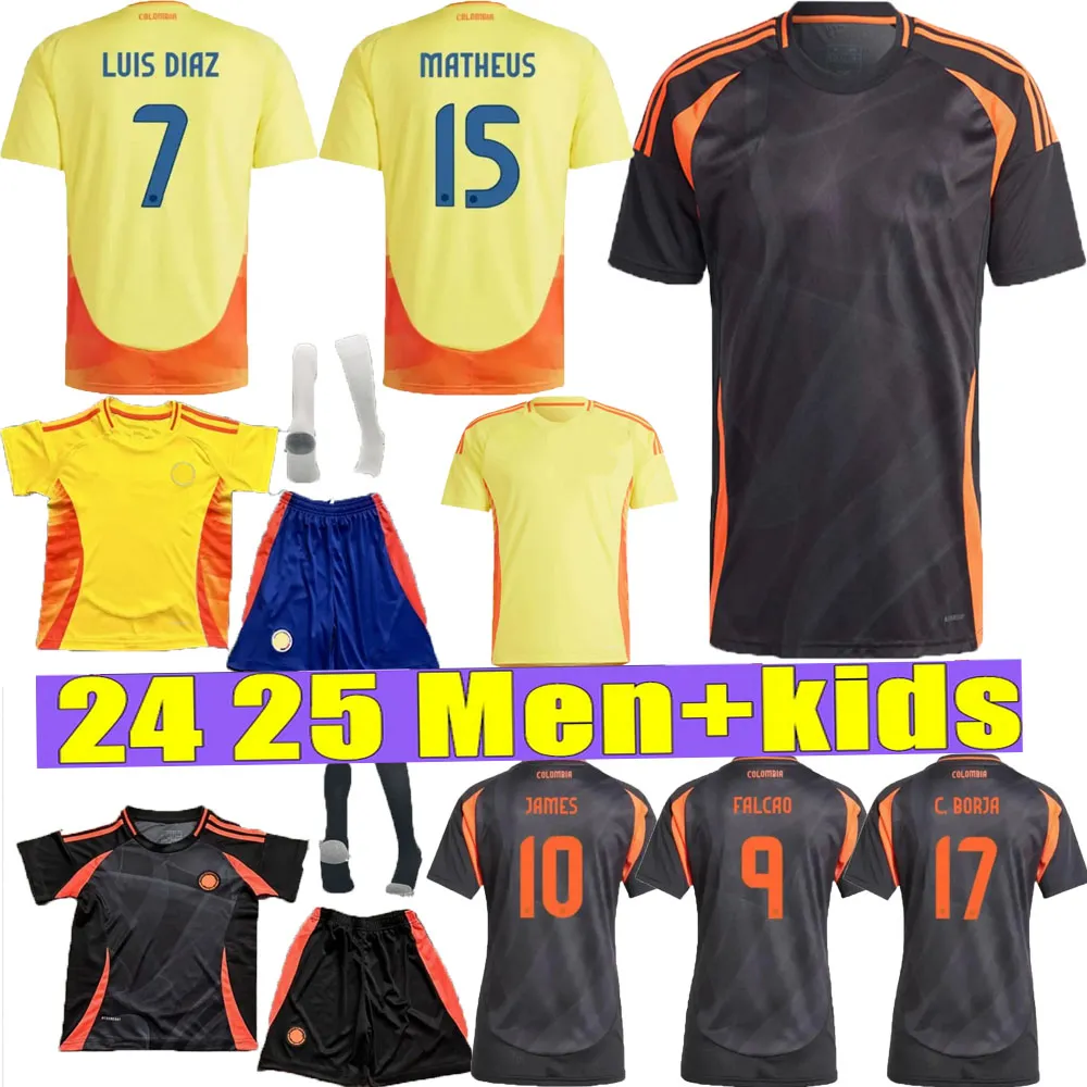 Colombian National Team Black Soccer Kits Set 24/25 Player Names And ...