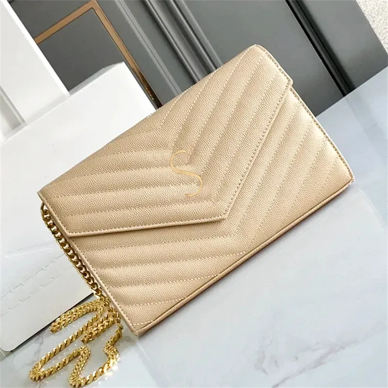 Mirror Quality Chain Leather Woc Envelope Handbag Womens Clutch ...