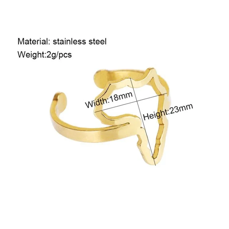 Stainless Steel African Map Cross Cluster Ring Set For Women Gold/Steel Color Ethnic Cultural ...