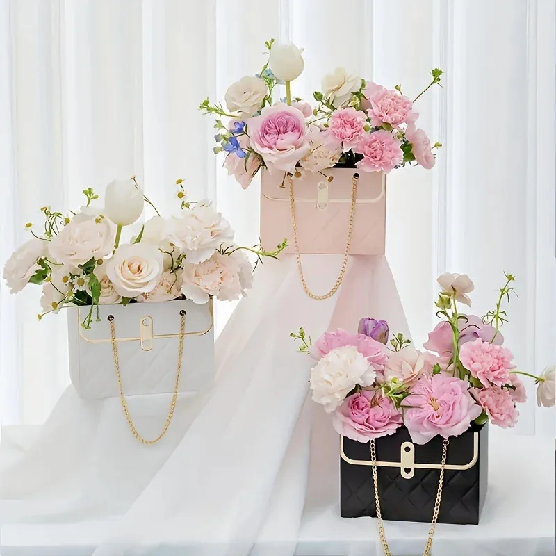 Wholesale Portable Flower Box Rose Packaging Box Wrapping Paper Bag ...