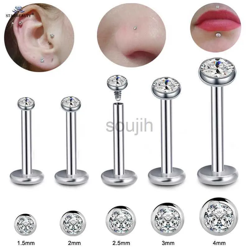 Starbeauty 16G Multi-size Round Gem Oreja Tragus Piercing Lip Labret ...