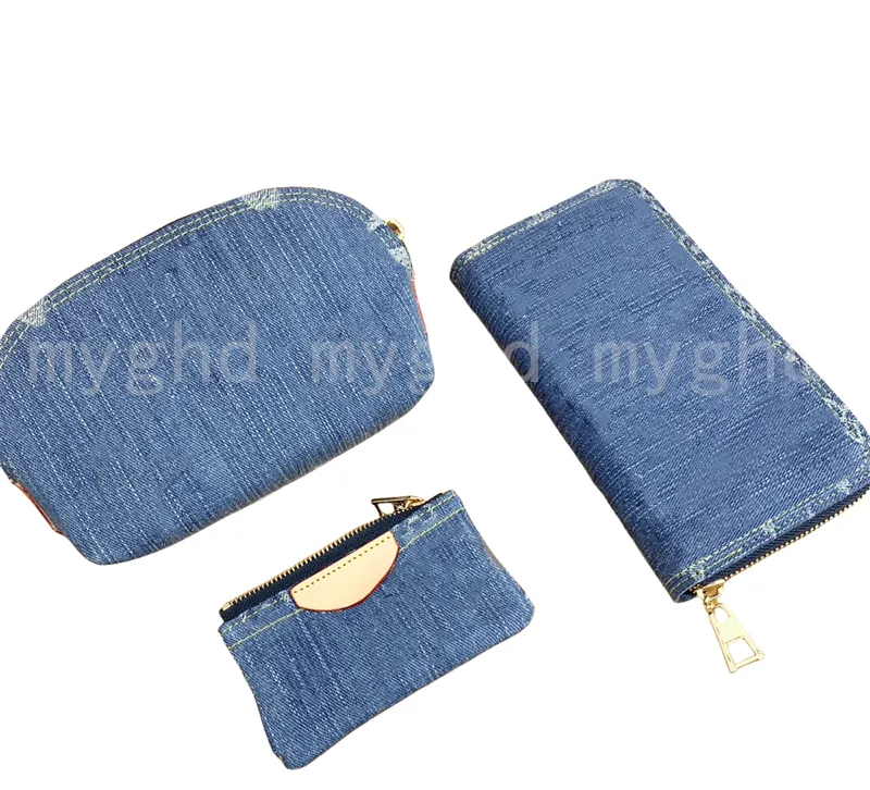 Women's Denim Blue Canvas Wallets with Card Holders - 3 Stylish Designs ...