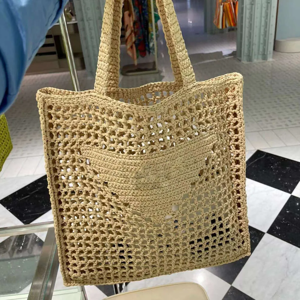 Designer Beach Tote Rattan Bag Luxury Crochet Handbag With Letters For ...