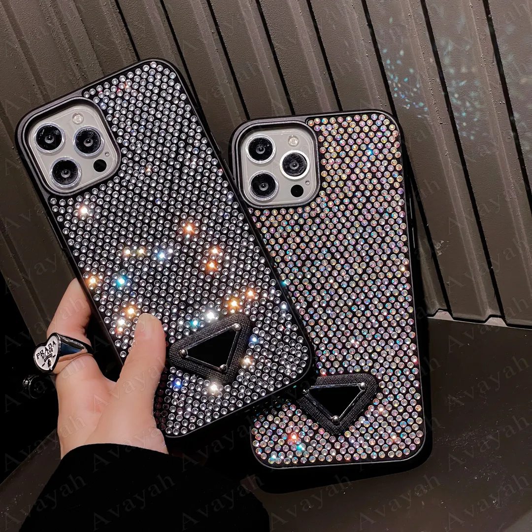 Luxury Rhinestone IPhone Case: Clear Glitter Triangle Cell Phone Cover ...