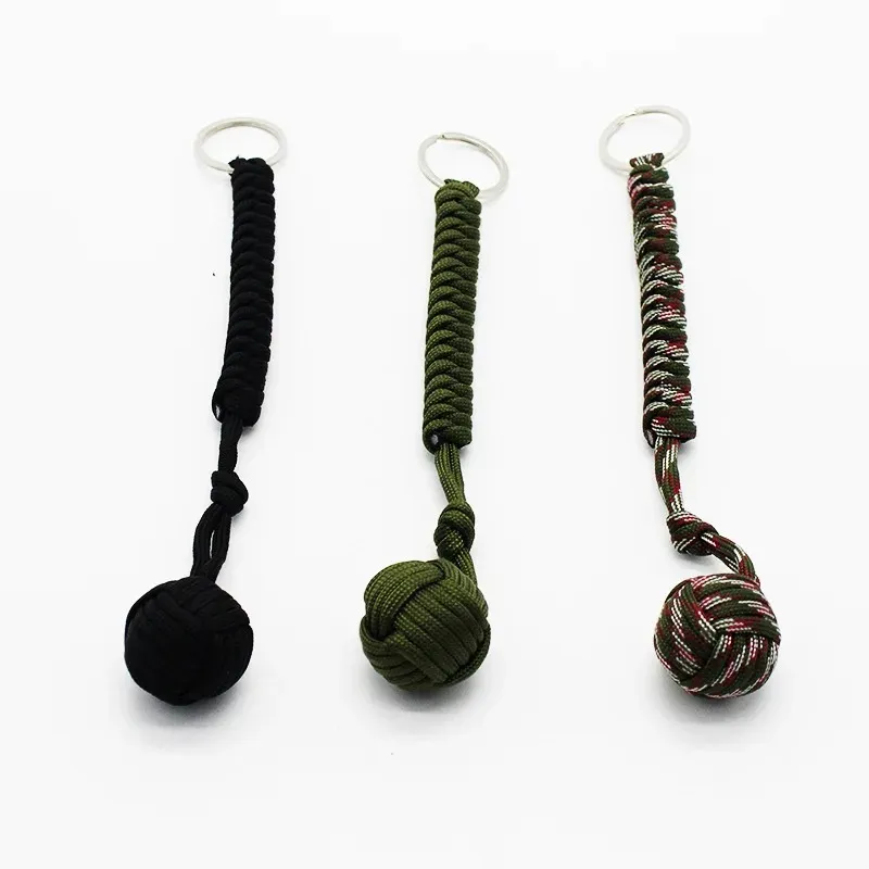 DHgate.com:Black Monkey Fist Parachute Cord Lanyard w/Wood Self Defense ...