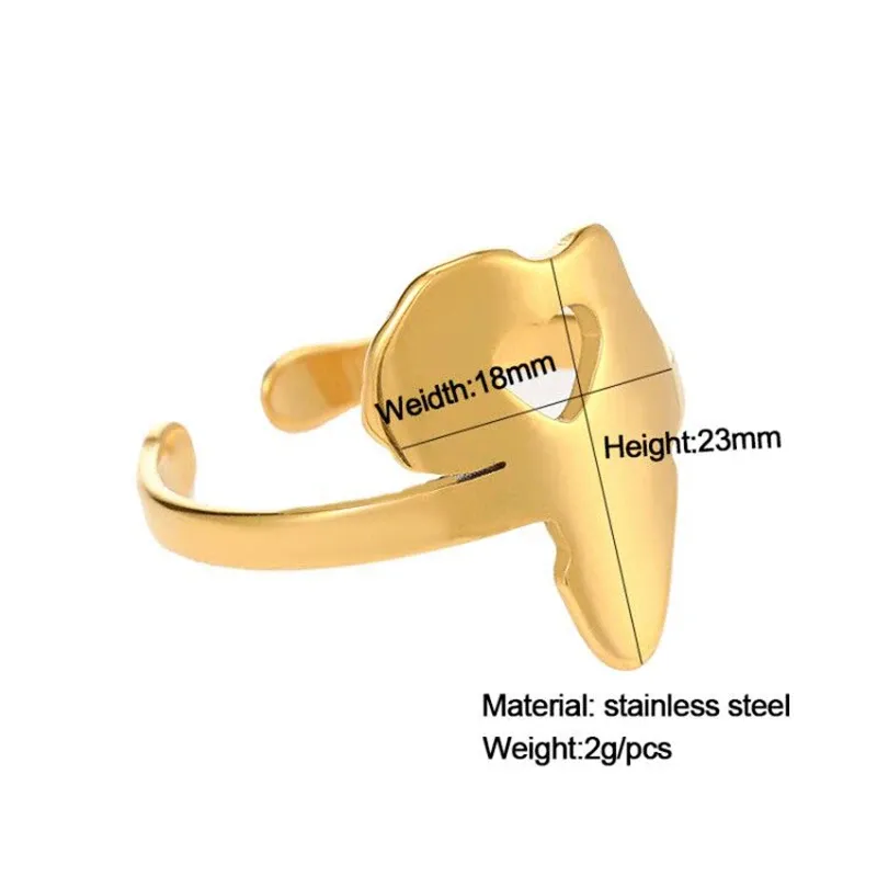 Stainless Steel African Map Cross Cluster Ring Set For Women Gold/Steel Color Ethnic Cultural ...