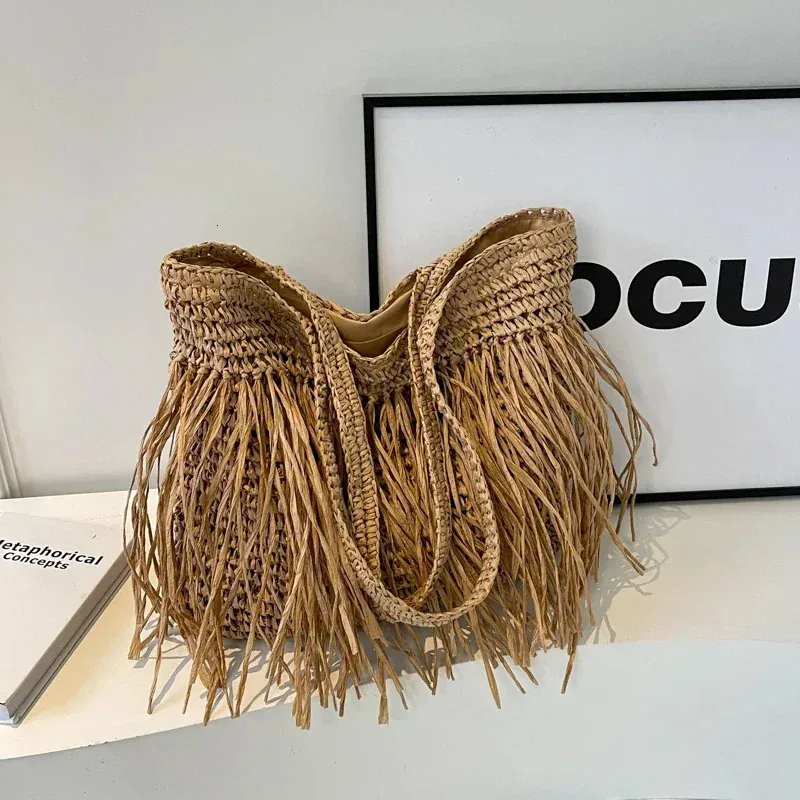 Versatile Straw Braid Shoulder Boho Beach Bag For Women Fashionable ...