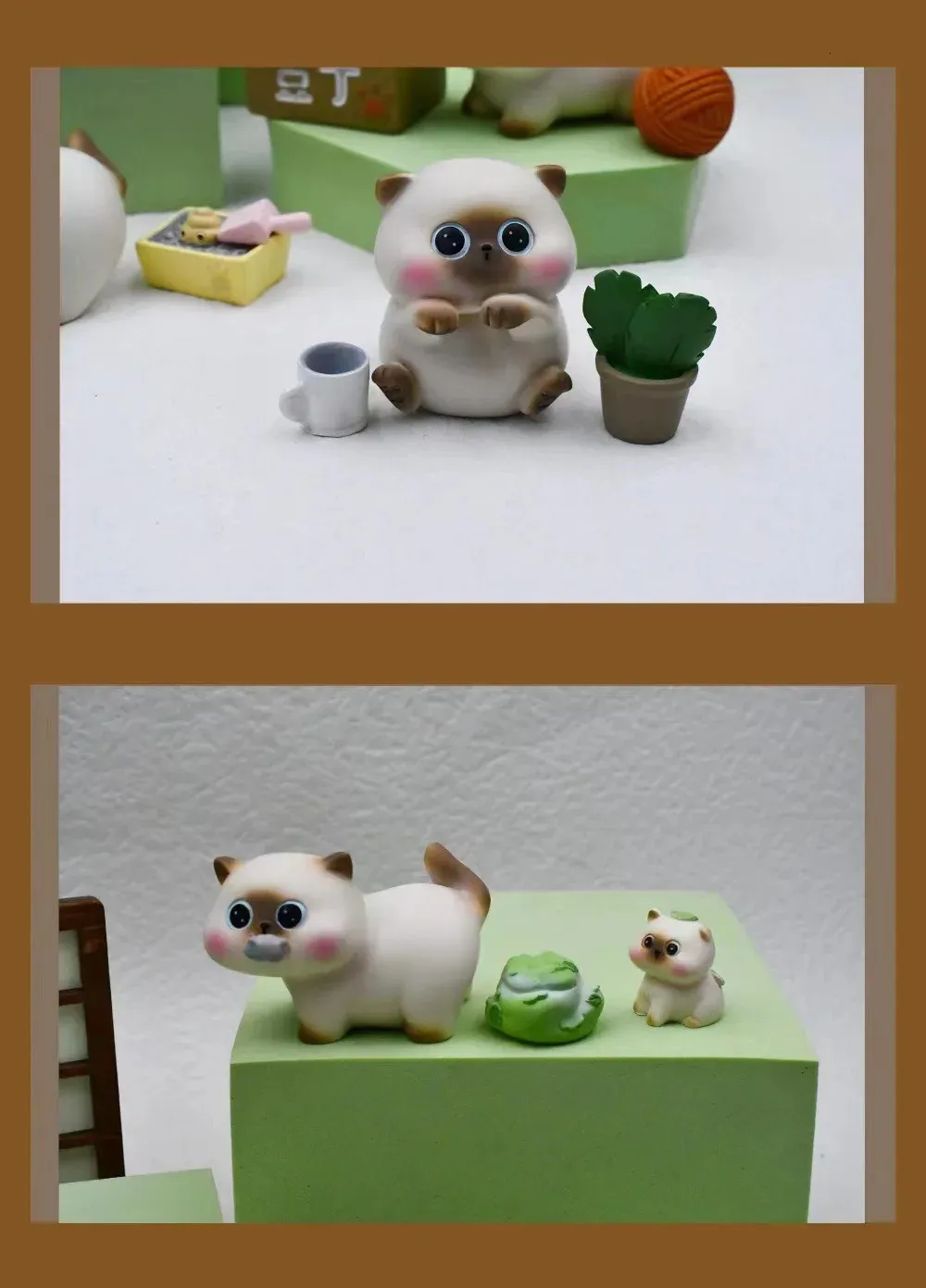 Kawaii Azuki Mio Cat Blind Box Bean Curd Small Siam Daily Fashion Play ...