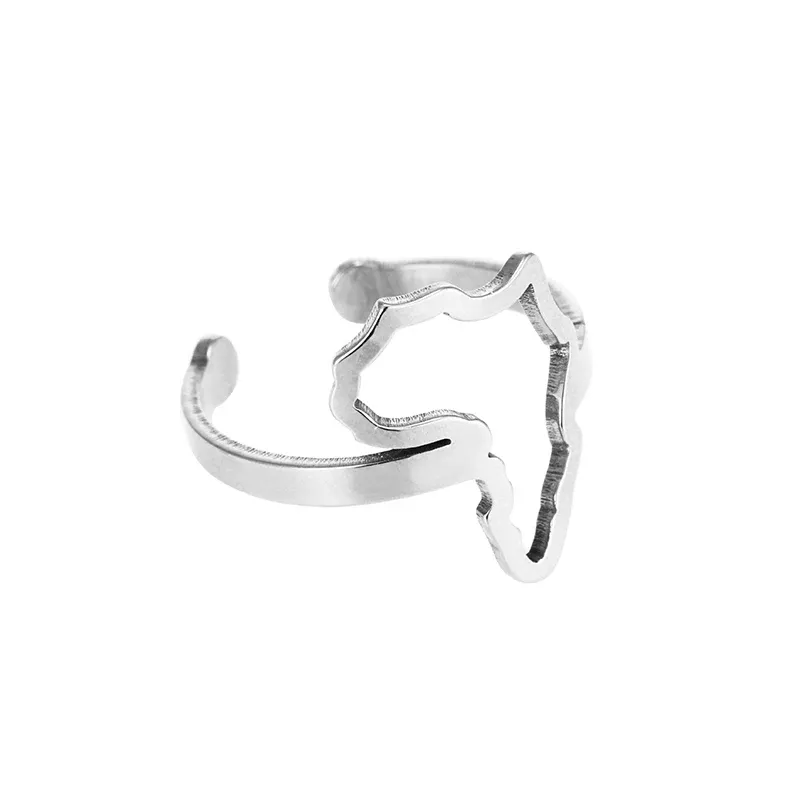 Stainless Steel African Map Cross Cluster Ring Set For Women Gold/Steel Color Ethnic Cultural ...