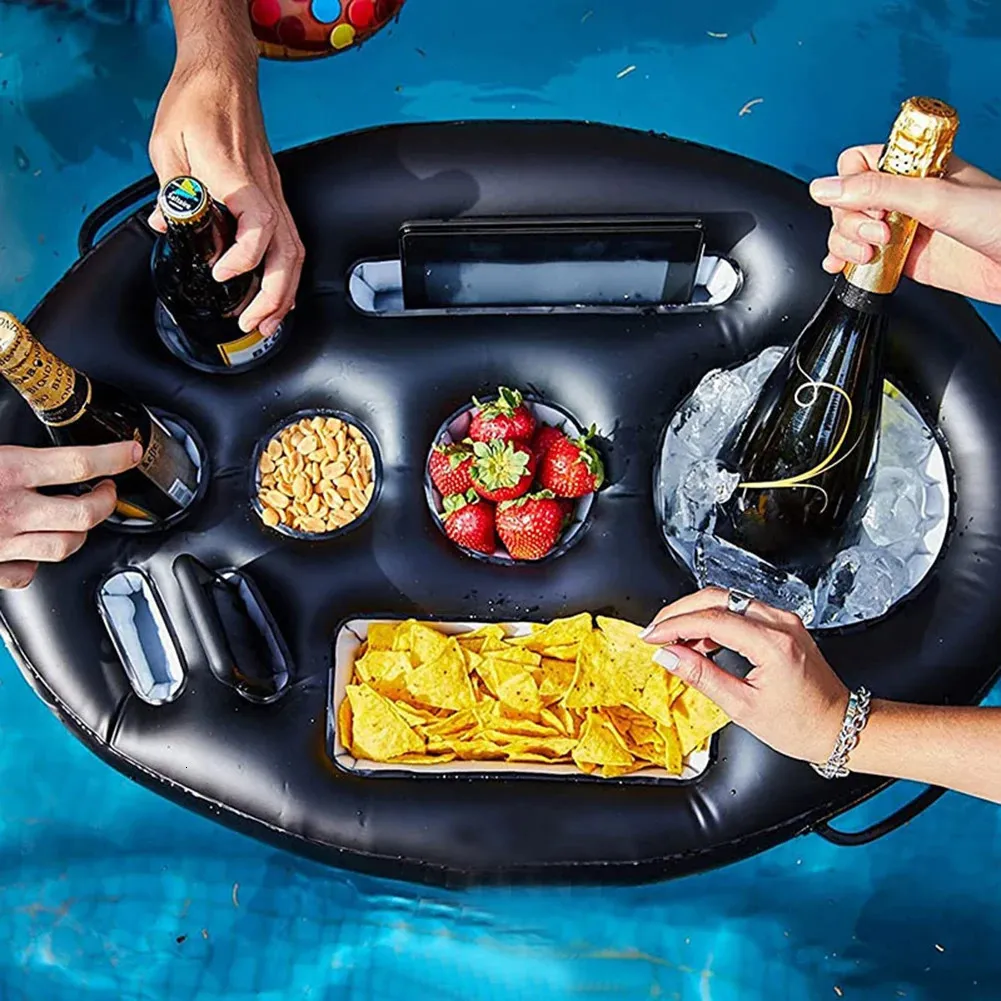 DHgate.com:2024 Inflatable Pool Float Tray with Cup Holder, Food Plate ...