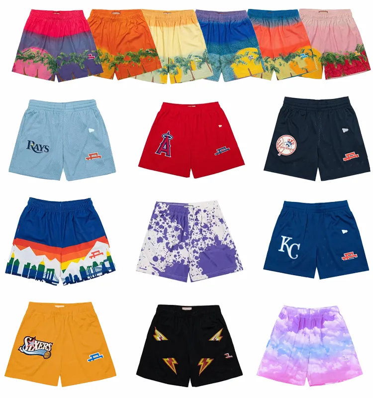Designer Unisex Beach Volleyball Shorts Hawaiian Style Mesh Swimwear ...