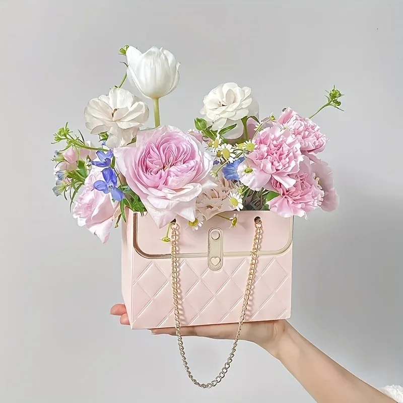 Wholesale Portable Flower Box Rose Packaging Box Wrapping Paper Bag ...