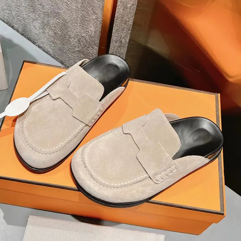 Designer Shoes Suede Slippers Slides Flat Scuffs Causal Women's Luxury ...