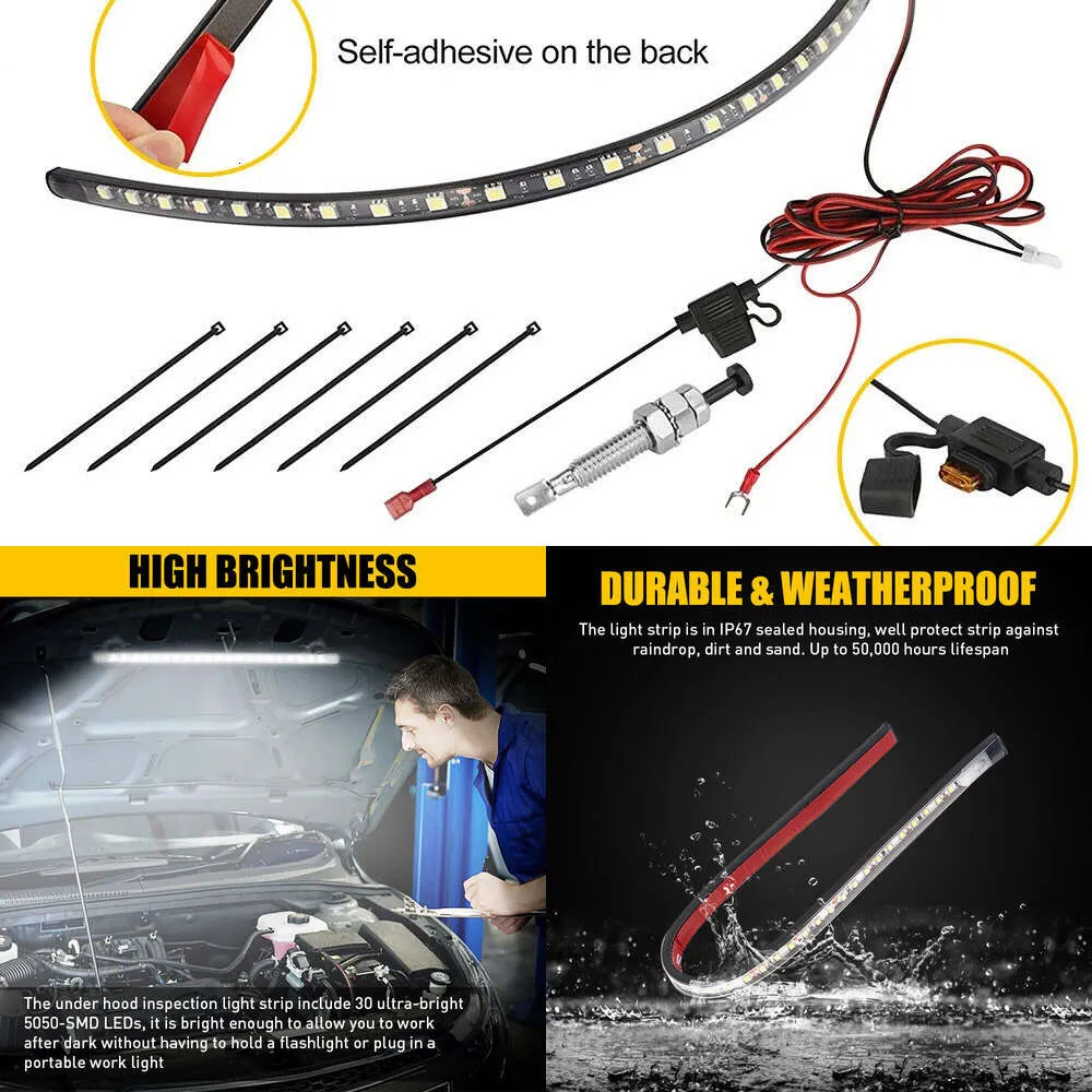 Pro Car Underhood LED Light Bar - White, Universal Maintenance Lamp ...