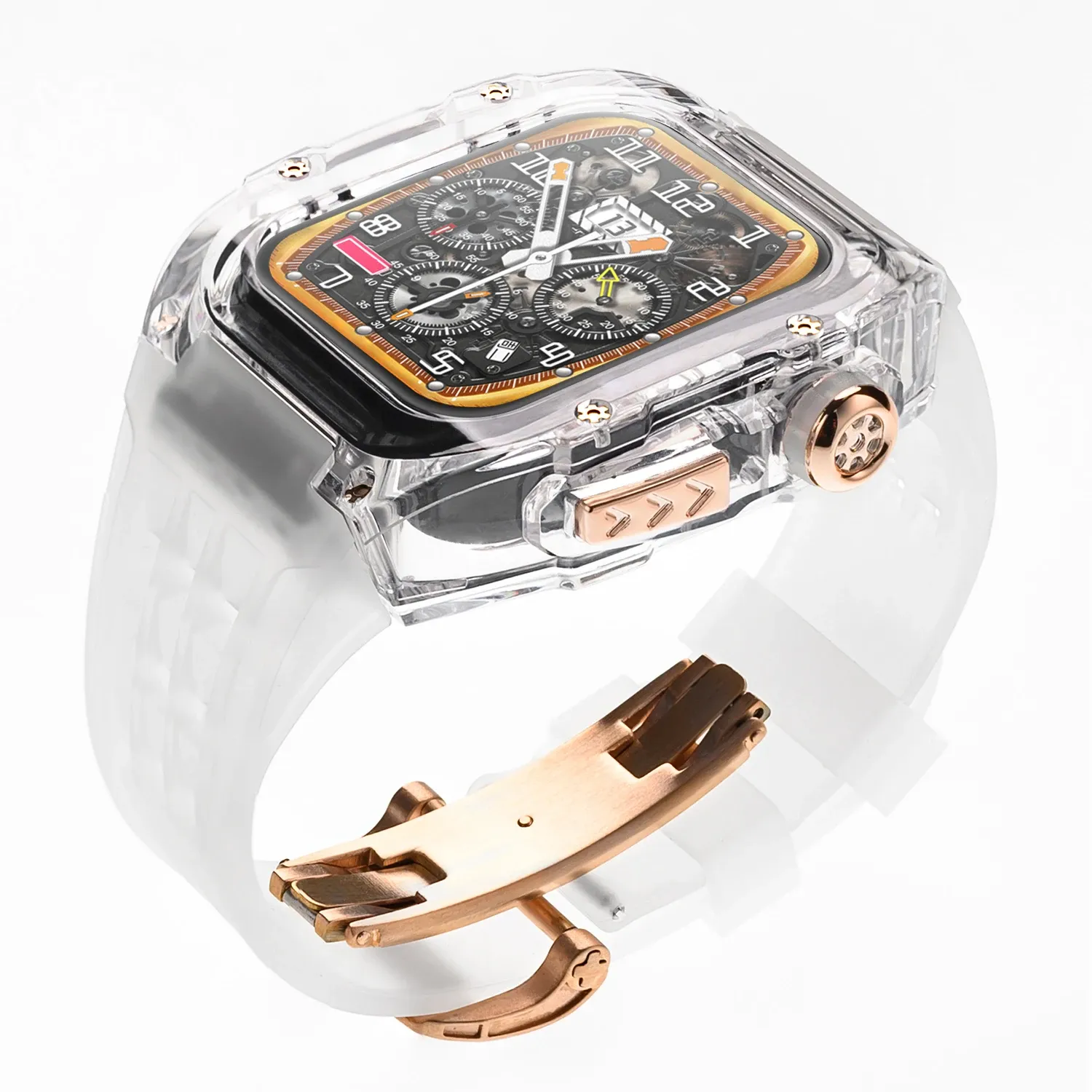 Apple Watch Ultra 2/iWatch Mod Kit: Transparent Case & Rubber Band ...