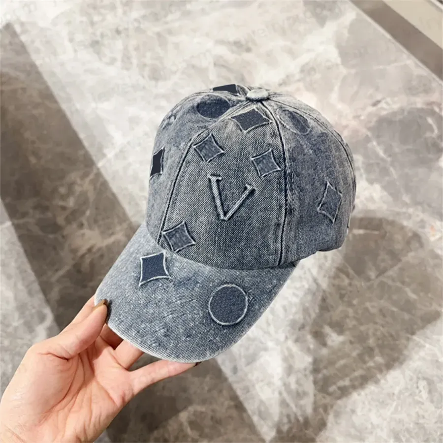 Designer Flower Geometry Denim Baseball Cap Unisex Fashion Baseball Cap ...