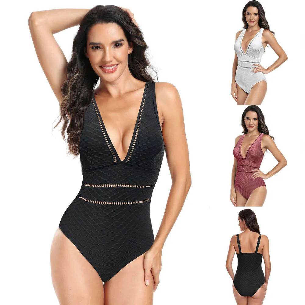Nuevo 2024 Hot Selling Hollow Sexy Slimmming Color Sólido One Piece