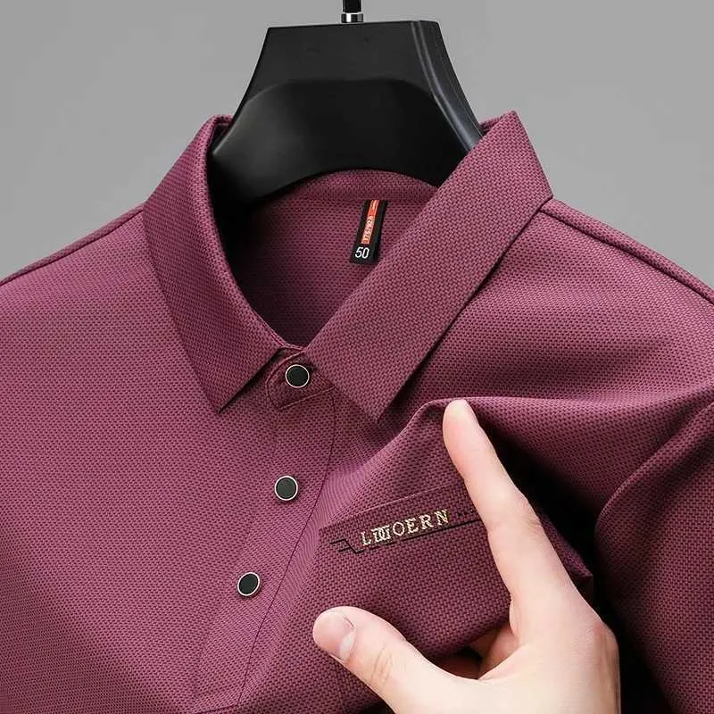 Mens Polos 2024 Summer Pocket Polo Shirt Mens Fashion Solid Color ...