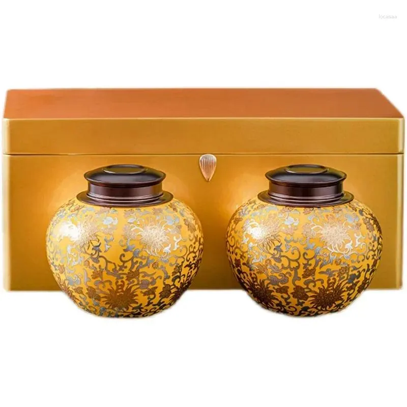 DHgate.com:Exquisite Rattan Lidded Ceramic Tea Jar - Yellow Alloy ...