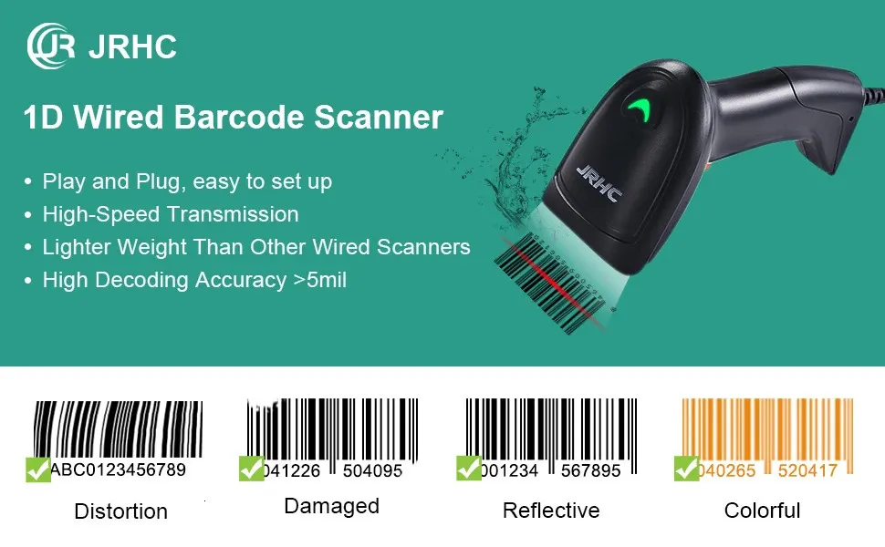 Escáneres De Código De Barras Láser: Lector De Códigos De Barras USB De ...