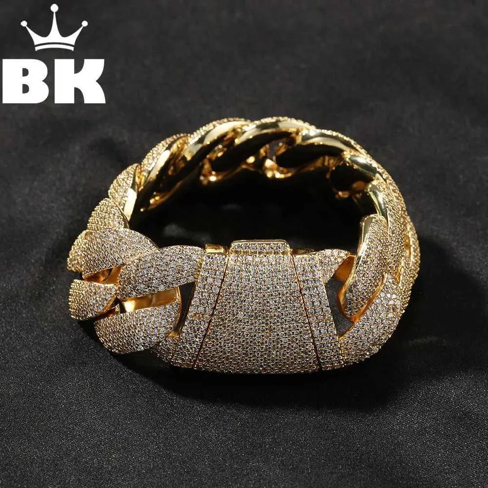 Men's Iced Out 24mm Cuban Link Bracelet: 5A CZ Bubble Chain Jewelry ...