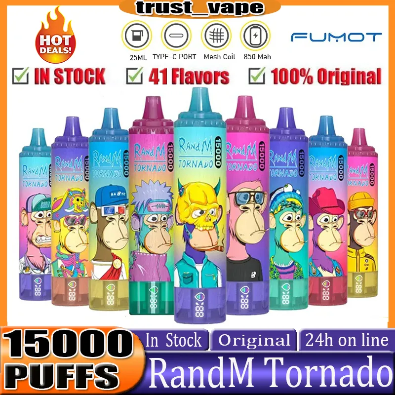 Original RandM Fumot 15000 Puff Disposable Puff 15K 850mAh Type C ...