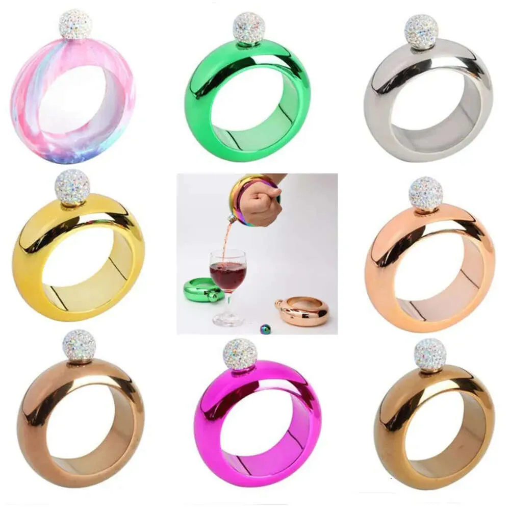 Flask Bracelet 3.5 OZ 304 Stainless Steel Portable Round Bangle Hip ...