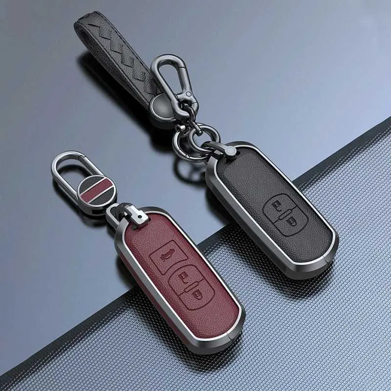 Car Key Zinc Alloy Cowhide Car Remote Key Case Fob For Mazda 2 3 5 6 BL ...