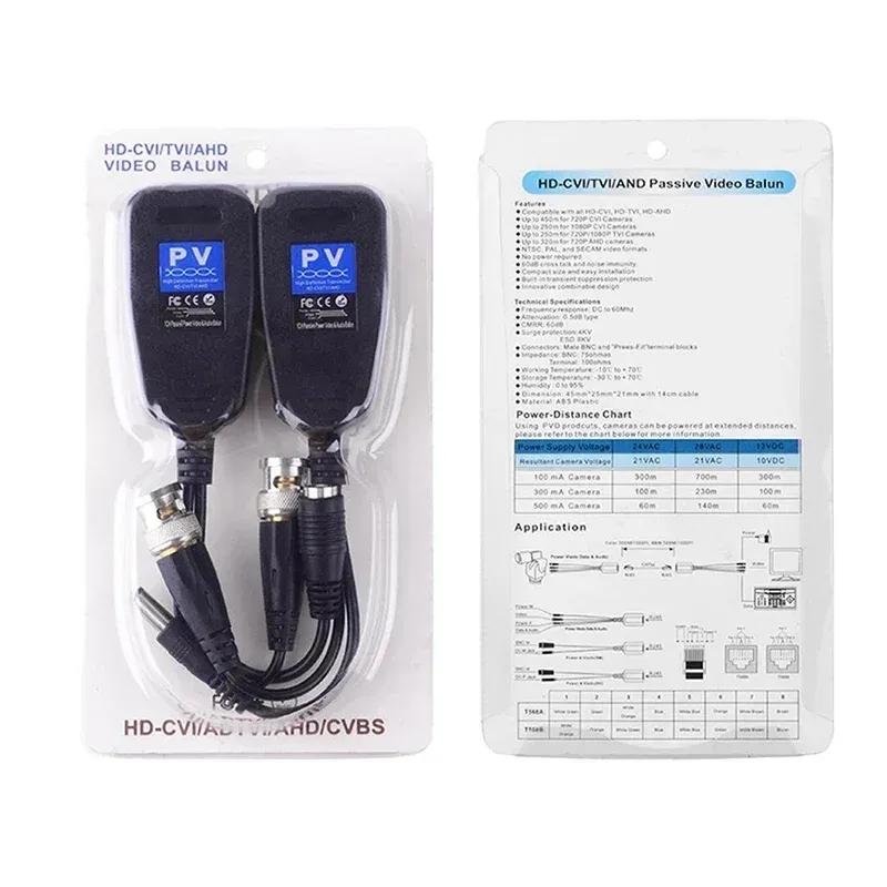 Novo Anpwoo 1CH Passivo Balun RJ45 CCTV Vídeo Balun Balun Transceptor Supply Power Para Hdcvi ...