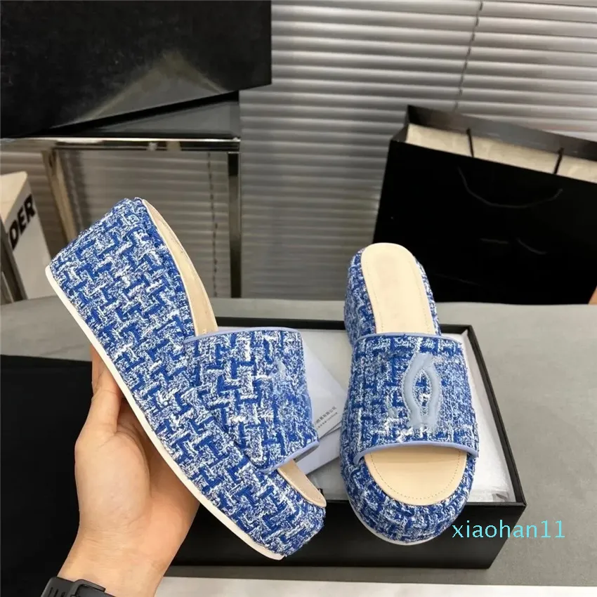 Luxury Embroidered Espadrille Wedge Slide Sandals For Women 15A ...