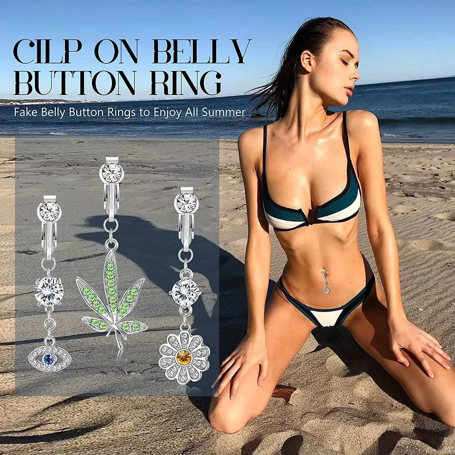 belly button ring clip on