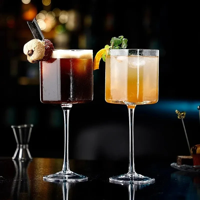 Creative Square Cocktail Glass, High Martini Glass, Transparent Mixed ...