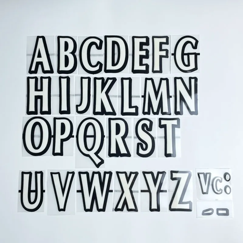 DIY Clothing Name Patches White & Black Flock Letters A Z LEXTRA ...