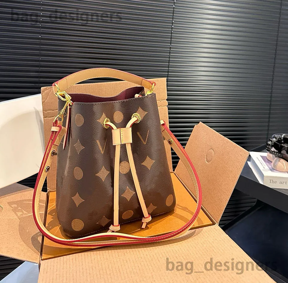 7A Designer Bucket Bags Brown Flower Shoulder Bags Genuine Leather ...